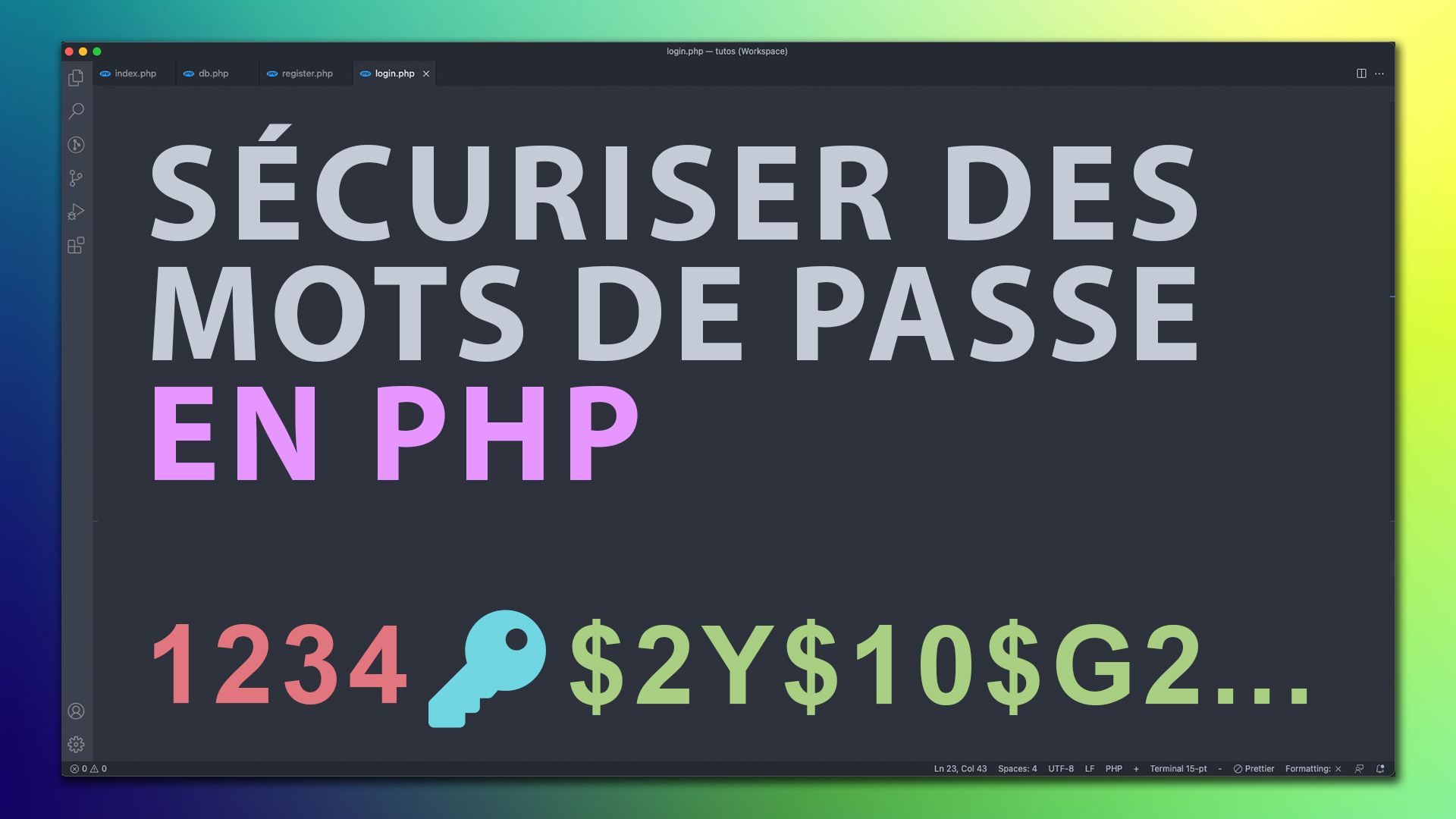 Sécuriser des mots de passe en PHP (password_hash & password_verify ... Sécuriser des mots de passe en PHP (password_hash & password_verify ...